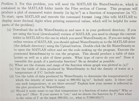 Problem 3 For This Problem You Will Need The Matlab