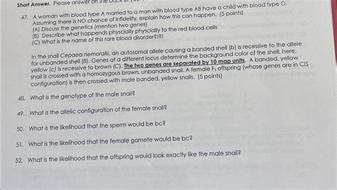 Solved A Woman With Blood Type A Married To A Man With Blood Chegg Com