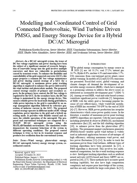 Modelling And Coordinated Control Of Grid Connected Photovoltaic Wind