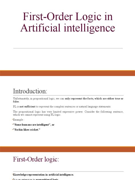 First Order Logic In Artificial Intelligence Pdf First Order Logic