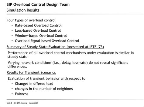 Ppt Sip Overload Control Ietf Design Team Status Powerpoint