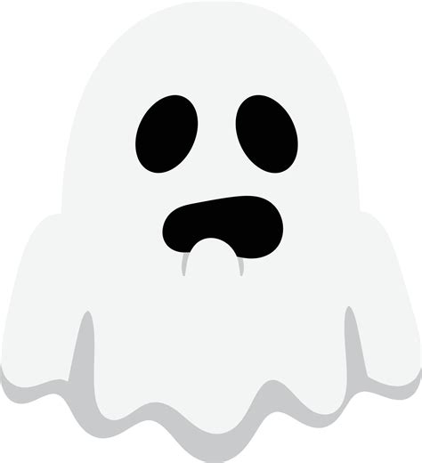 Ghost Cartoon Character With White Sheet And Black Facial Features For