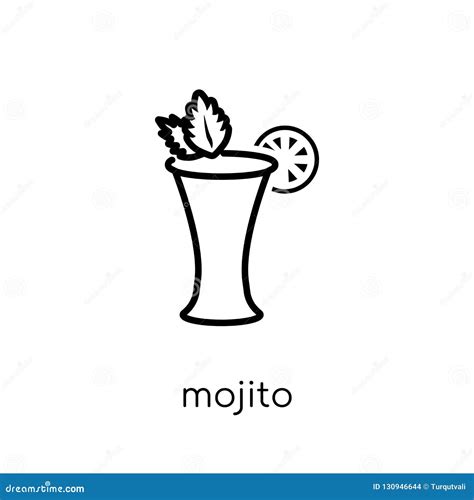 Mojito Icon Trendy Modern Flat Linear Vector Mojito Icon On White Background From Thin Line