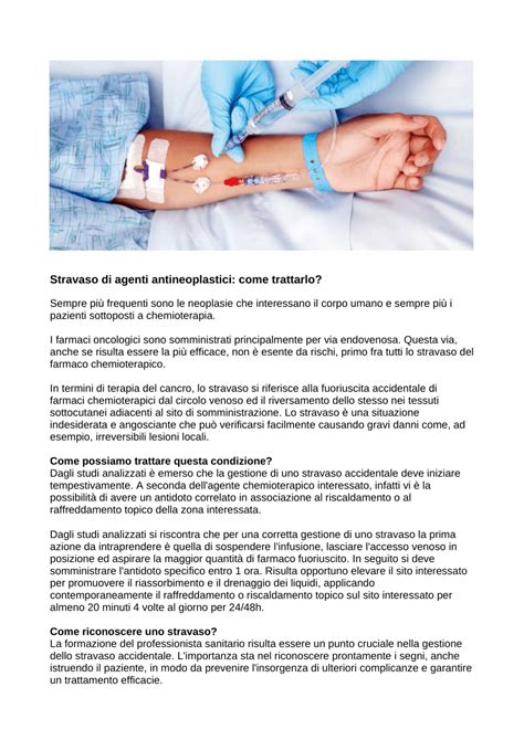 Pdf The Management Of Extravasation Of Chemotherapy Drug