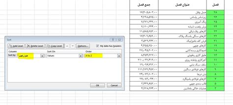 آموزش Sort کردن در اکسل و مرتب کردن صحیح سلول هاو ستون ها در اکسل