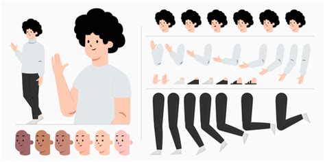 Exploding Head Animation Character Kit Design Vector Free Download