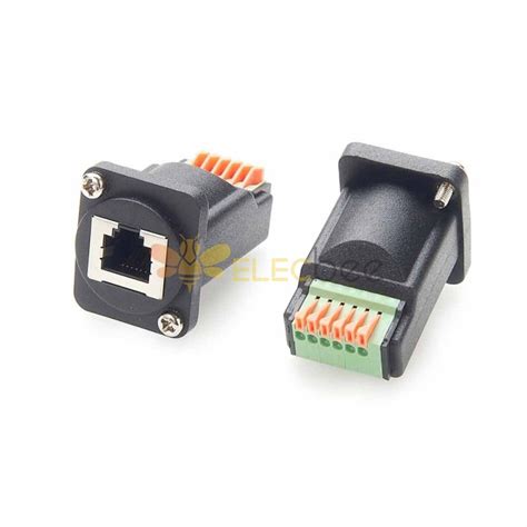 RJ11 RJ12 6P6C Breakout Board Terminal Block Connector Terminal Straight To RJ45 Straight Female