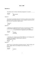 IBM Quiz 1 Quiz 1 IBM Question 1 The Ultimate Aim Of Customer Relationship Management Is To