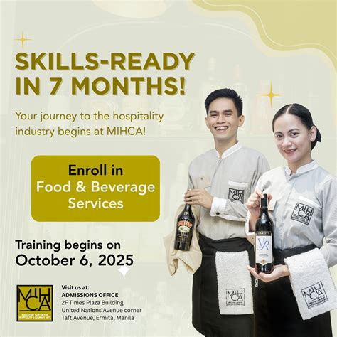 Mihca Manila Magsaysay Center For Hospitality And Culinary Arts Added A Mihca Manila