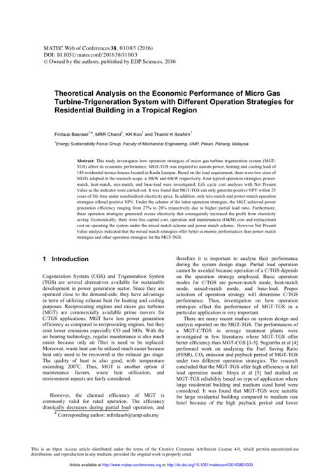 Pdf Theoretical Analysis On The Economic Performance Of Micro Gas
