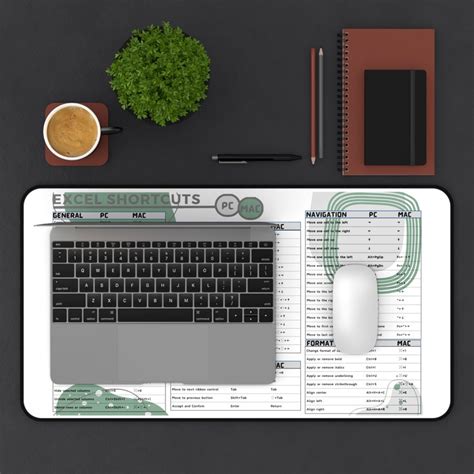 Excel Shortcuts Desk Mat For Dorm Office Desk Pad Mouse Pad Deskpad Accountant Babe Software
