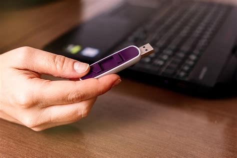 Premium Photo Closeup View Of A Woman39s Hand With An External Memory