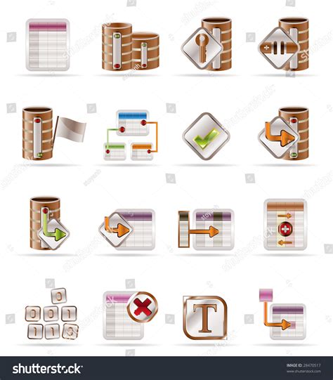Database Table Icons Vector Icon Set Stock Vector Royalty Free Shutterstock