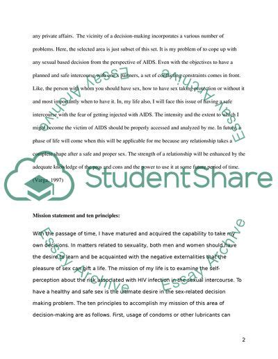 Principle Based Decision Making Admissionapplication Essay