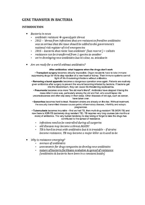 Topic 2 Gene Transfer Plasmids Transposones Sex Genetic Analysis In Bacteria Gene Transfer In