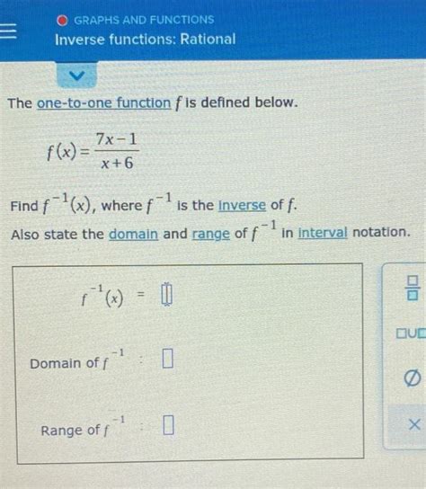 Solved O Graphs And Functions Inverse Functions Rational V