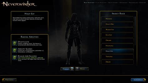 Dark Character Creation Issue Pc Rneverwinter