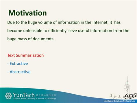 Ppt Assessing Sentence Scoring Techniques For Extractive Text Summarization Powerpoint