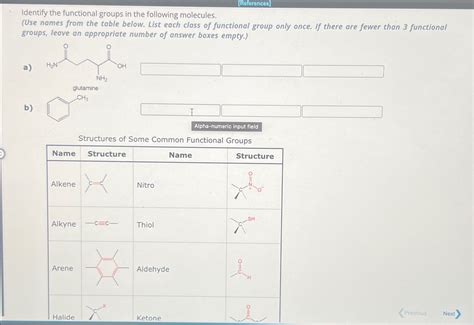 Solved References Identify The Functional Groups In The Chegg Com