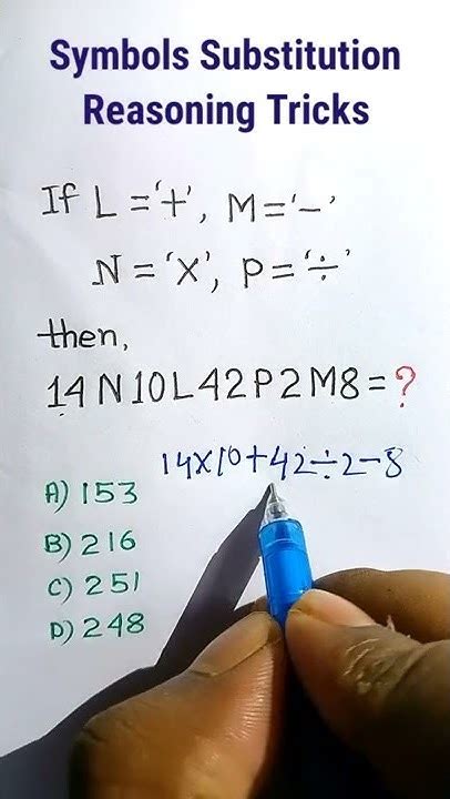 Symbol Substitution Reasoning Trick In Hindi Reasoning Classes Coding