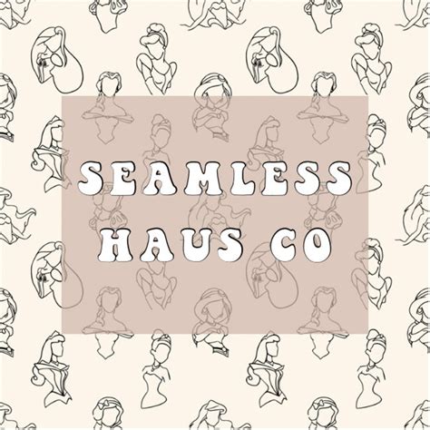 Outlined Princess Seamless Pattern Etsy