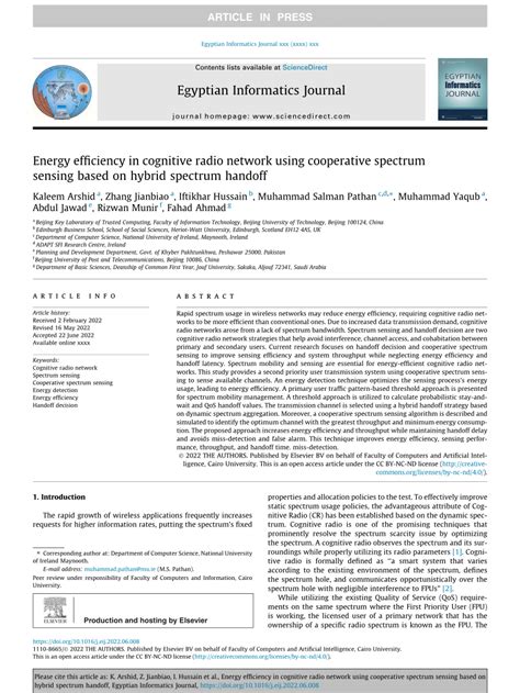 Pdf Energy Efficiency In Cognitive Radio Network Using Cooperative