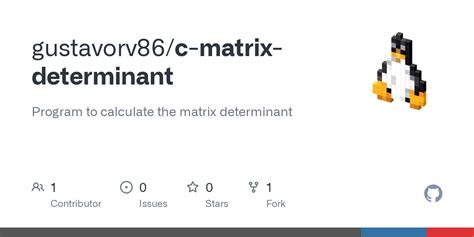Github Gustavorv86c Matrix Determinant Program To Calculate The Matrix Determinant