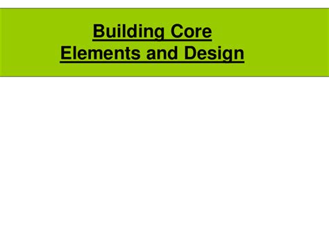 Ppt Bulding Core Basics