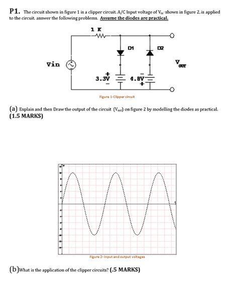 Solved The Circuit Shown In Figure 1 Is A Clipper Circuit The Ac Input Voltage Of Vin Shown