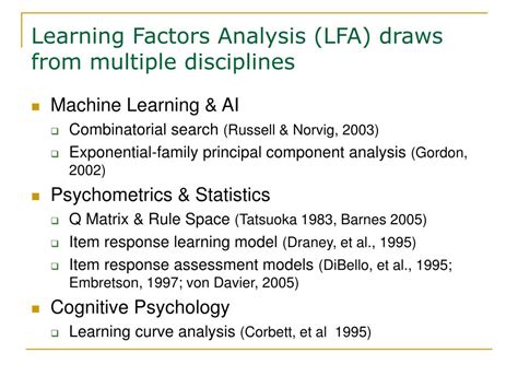 Ppt Learning From Learning Curves Using Learning Factors Analysis Powerpoint Presentation Id