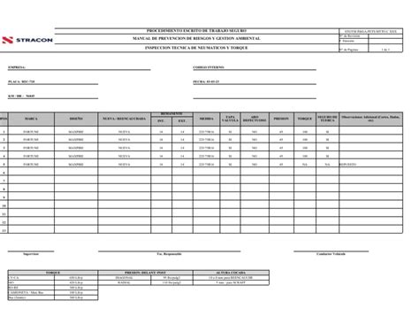 Inspeccion And Torque Neumaticos Pdf Neumático Vehículos