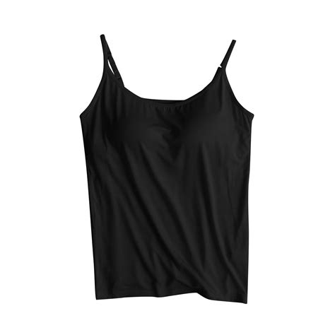 Haiming Womens Camisole Tank Top Undershirt Built In Bra Spaghetti