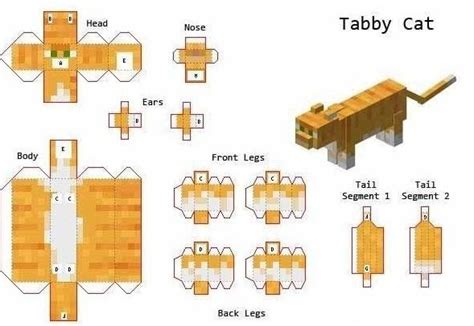 Кот из майнкрафта Paper Toys Template Minecraft Cat Minecraft Printables