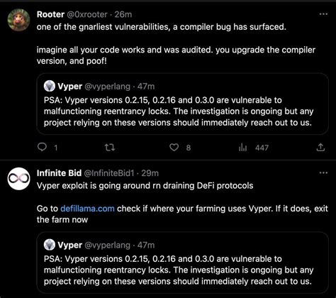 Happy 8th Birthday Ethereum A Compiler Zero Day Bug Has Just Surfaced And Multiple Defi Apps