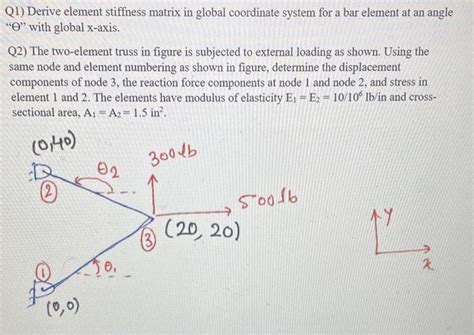 Solved Q1 Derive Element Stiffness Matrix In Global