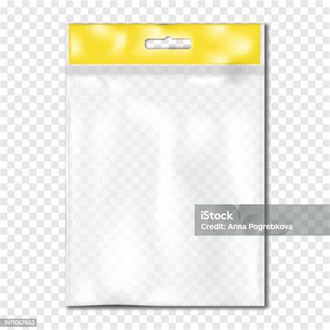 투명한 배경 벡터 모형에 유로 슬롯 걸이가있는 투명 플라스틱 파우치 빈 빈 플랫 향낭 패킷 현실적인 모형 포장 디자인을 위한 템플릿 플라스틱에 대한 스톡 벡터 아트 및 기타