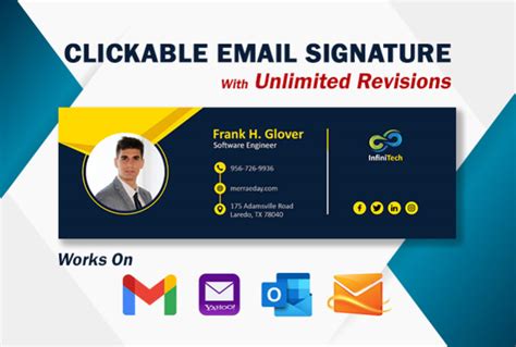 Create Full Clickable Html Email Signature By Shshohug Fiverr