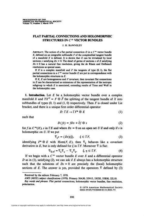 Pdf Flat Partial Connections And Holomorphic Structures In C ∞ Vector