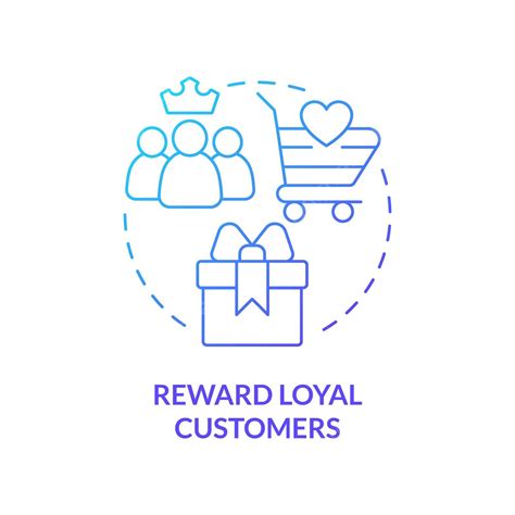 Reward Loyal Customers Blue Gradient Concept Icon Thin Commerce