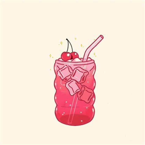 Summer Pink Drink Aesthetic Drink Illustration Drink Illustration