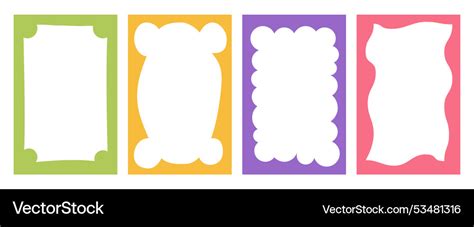 Wavy Border Frame Scalloped Rectangle Fun Shape Vector Image