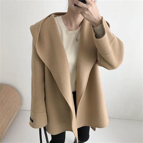 핸드메이드 숏코트 반코트 울 하프 카멜 4color
