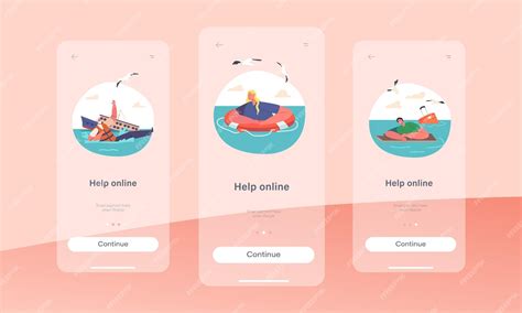 Premium Vector Help Online Mobile App Page Onboard Screen Template