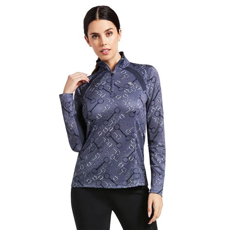 Ariat Sunstopper 20 Ladies Base Layer Top Charcoal Bit Print