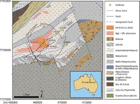 Plan View Of The Subsurface Geology Of The Ernest Henry Iocg Deposit