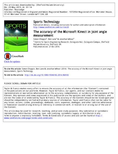 Pdf The Accuracy Of The Microsoft Kinect In Joint Angle Measurement