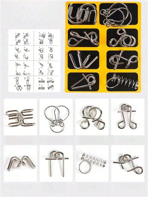 9 Piece Interlocking Puzzles Set Including 8 Different Luban Locks And Kongming Locks Shein Uk