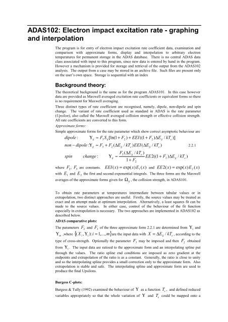Electron Impact Excitation Rate Adas