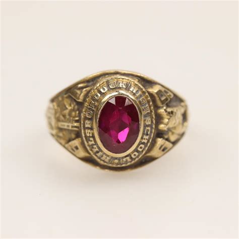 10kt Gold Red Spinel Class Ring Property Room