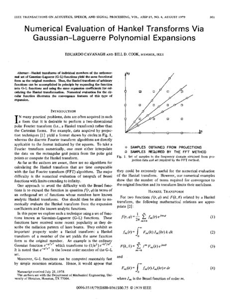 Pdf Numerical Evaluation Of Hankel Transforms Via Gaussian Laguerre Polynomial Expansions